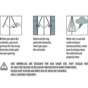 Wohh Patio Solar Umbrellas LED Lighted 10 x 6.5t Rectangular Umbrella Outdoor Market with Crank & Push Button Tilt for Garden Shade Outside Swimming Pool (Brown)