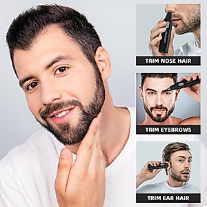 ACCOCAM 2022 Nose Ear Hair Trimmer for Men Women, Electric Nostril Nasal Hair Clippers Trimmers Remover with Vacuum Cleaning System, IPX7 Waterproof, Mute Motor, Wet/Dry, Battery-Operated