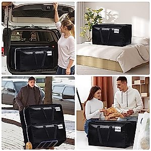 StorageRight Extra Large Moving Bags Oversized Moving Boxes with Strong Handles ＆ Zippers，Collapsible ＆ Reusable Storage Tote for Items，Ideal for Packing & Space Saving 93L,8-Pack