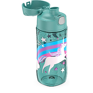 THERMOS FUNTAINER 16 Ounce Plastic Hydration Bottle with Spout Lid, Color Change Unicorns