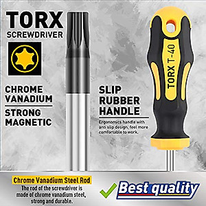 Amartisan 12-Piece Magnetic Torx Screwdrivers Set, Magnetic Torx Driver Star Screwdrivers Set T5 - T40 Best Choice