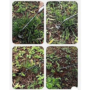 Weed Puller Tool, 2024 New Durable Garden Weed Pulling Tool, Portable Garden Weeder Tool for Vegetable Gardening Backyard Farm Planting & Weeding (Rubber Handle) (Rubber Handle, primary colour)