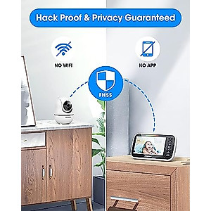 Baby Monitor with Camera and Audio - 5” Display Video Baby Monitor with 29 Hour Battery Life, Remote Pan & Tilt, 2X Zoom,Auto Night Vision, 2 Way Talk, Temperature Sensor,Lullabies,960 Feet Range