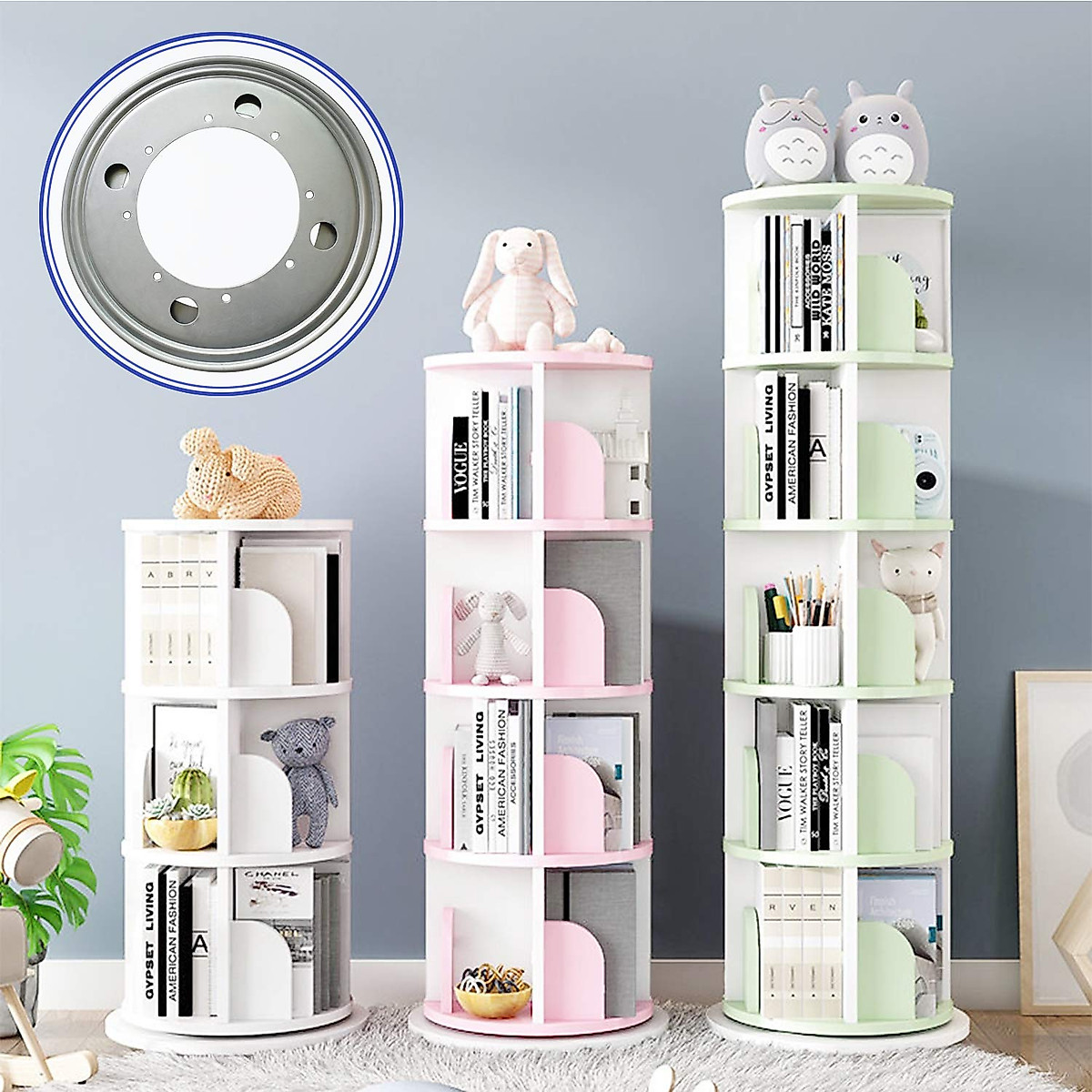 2Pack Lazy Susan Hardware, 9" Rotating Bearing Plate 5/16” Thick, 750lbs Lazy Susan Turntable Swivel Base for Rotating Table, Serving Tray, Kitchen Storage, Book Rack, Corner Shelves, Dollhouse