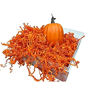 Rupert and Jeoffrey's Trading Co. Crinkle Cut Paper Shred Filler for Gift Baskets (1/2 Lb, Orange)