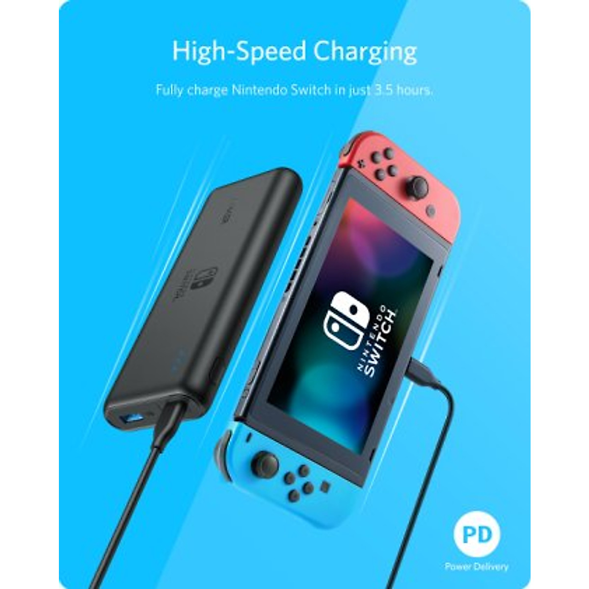 [Power Delivery] Anker PowerCore 20100 Nintendo Switch Edition, The Official 20100mAh Portable Charger for Nintendo Switch, for use with iPhone X/8, MacBook Pro, and More