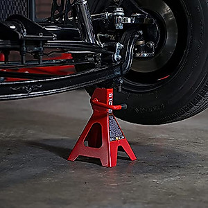 BIG RED T42202 Torin Steel Jack Stands: 2 Ton (4,000 lb) Capacity, Red, 1 Pair