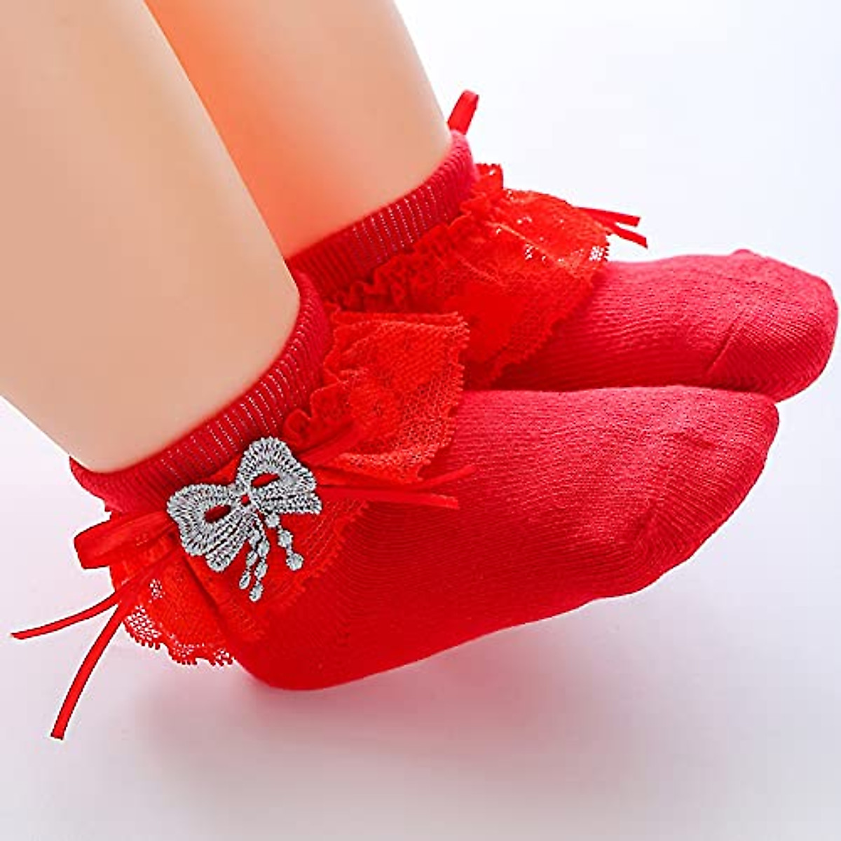 Baby Girl Lace Socks Princess Socks Dress Socks for Newborn Infant and Toddlers Gift Set (0-6 Months)