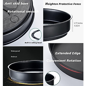 Bwren Lazy Susan Organizer Turntable 360 Degree Rotating Non-Skid Spice Rack Storage Container for Kitchen Cabinet Table Fridge Pantry Seasoning Jar Fruit Snack(Black,7.7 inch) 8 inches BLS002