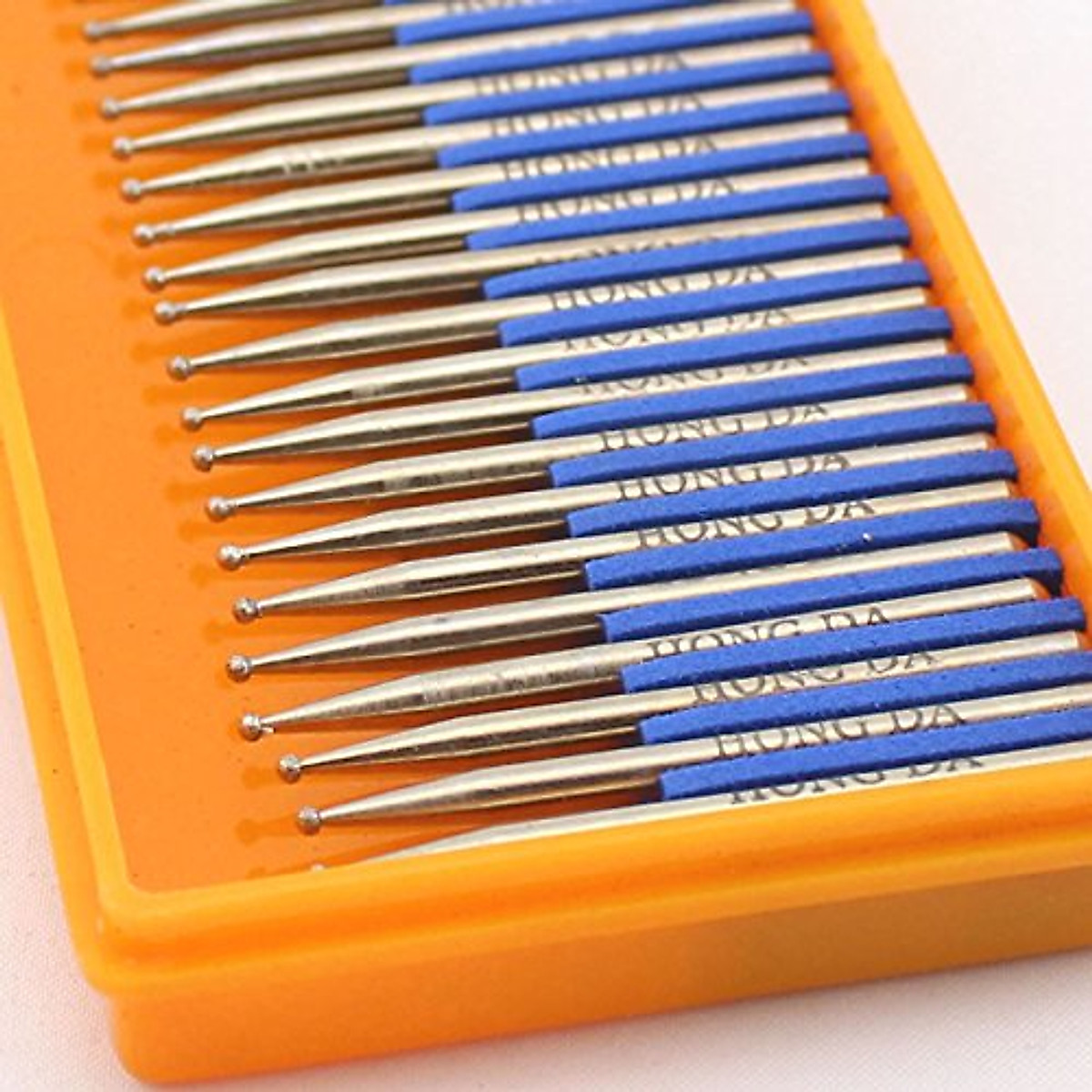 JINGLING Diamond Grinding Bits 1.5mm Spherical Head Bur w Shank 2.35mm Pack of 30Pcs