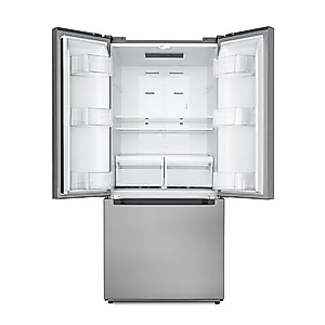 KoolMore KM-RERFDSS-18C 30-Inch and 18.5 cu. ft. Counter Depth French Refrigerator with Three Doors and Deep Freezer in Stainless-Steel, Silver