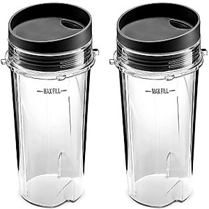 Ninja Single Serve 16-Ounce Cup Set for BL770 BL780 BL660 Professional Blender (Pack of 2)