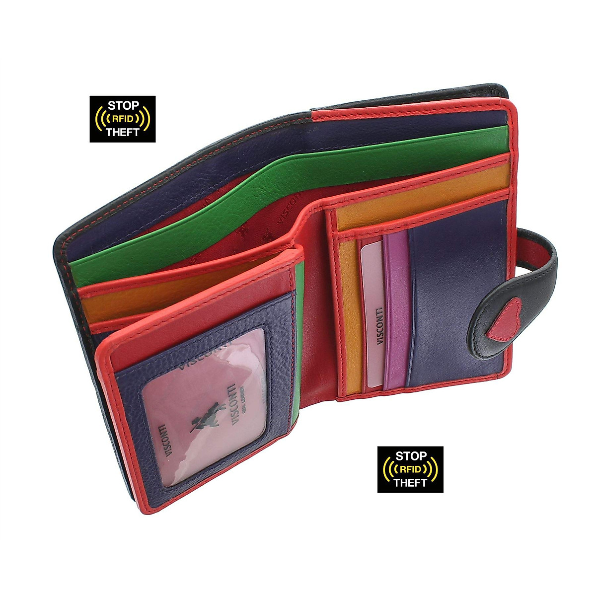 Visconti Love Collection Crush Leather Purse RFID LV4 Black