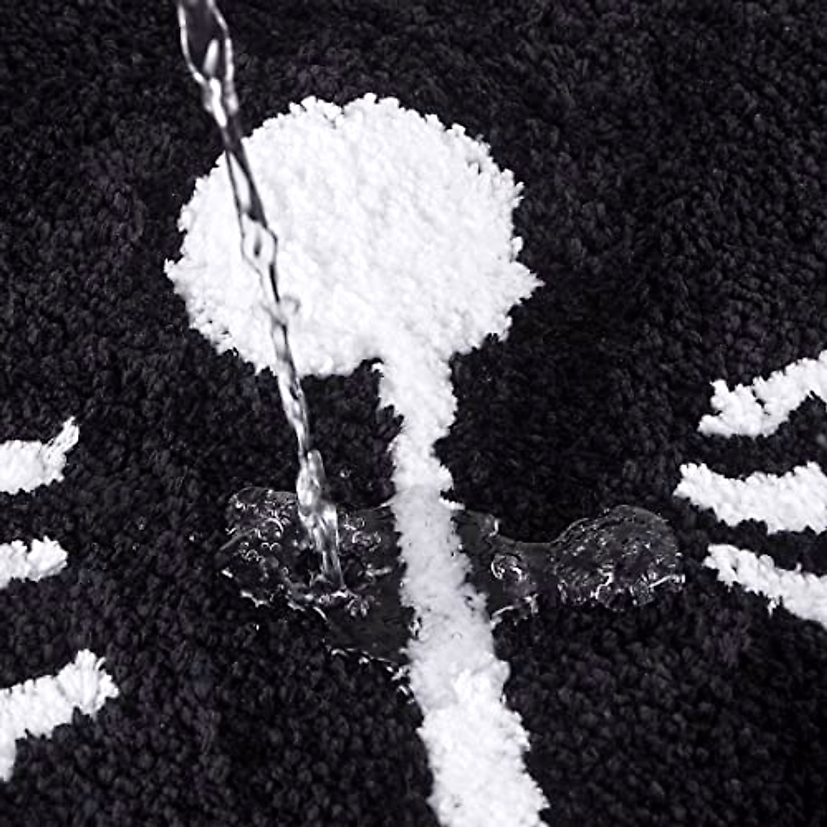 Easy Home Cat Face Bathroom Rugs, Non Slip Bathroom Cat Bath Mat, Home Living Room Mat, Machine Washable Room Carpet, Microfiber Doormat, 24x24 Inch (Black)