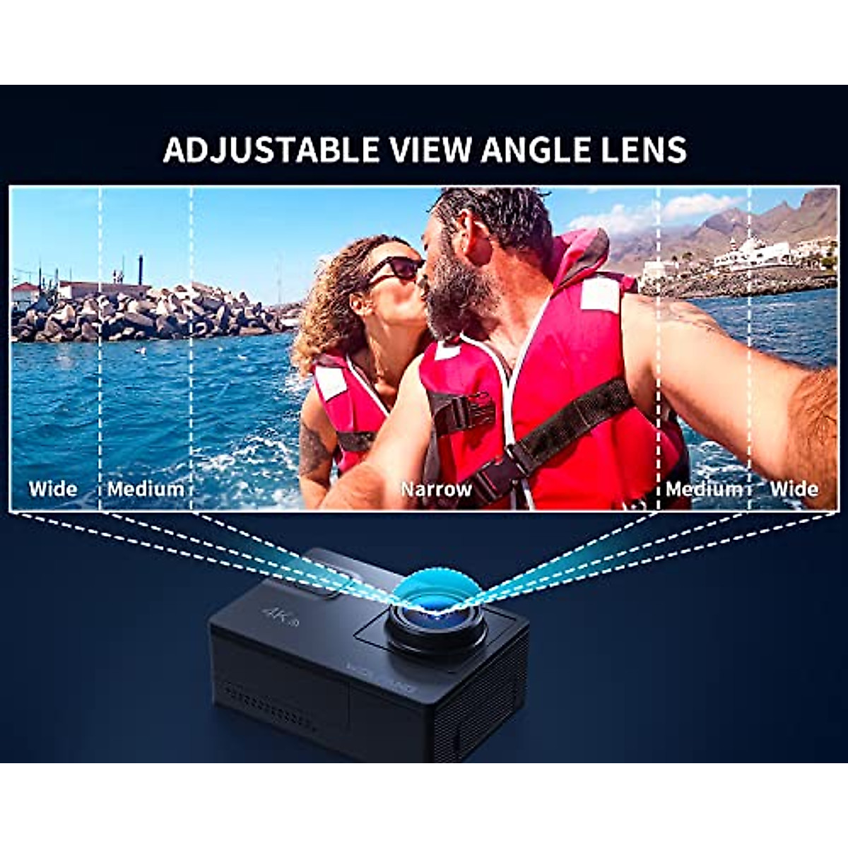 WOLFANG GA300 4K60FPS Action Camera 24MP Waterproof 40M Underwater Camera EIS Stabilization WiFi Wide Angle Helmet Camera (External Microphone, Remote Control, 2x1350mAh Batteries and Accessory Kit)