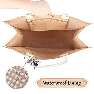 Bluenut Shopping-Bag-for-Women, Large-Burlap-Beach-Tote- Farmers-Market-Jute-Bag(Im Not)