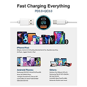 [Pure Copper] USB C Car Charger, SUPERONE 45W Dual USB Car Charger Adapter with 27W/20W PD Port, Fast QC3.0 LED Voltmeter for iPhone 14 13 Max/Pro/Plus/Mini, Pixel 7/6/5, Samsung S22/21 More