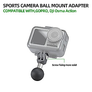 FANAUE GB-01 Action Camera Universal Ball Adapter Interface 1" Ball Assembly,Compatible with GOPRO Hero 9/10/11 and Other Brands of Action Cameras