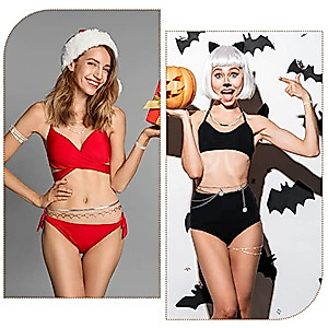 JenPen 8 Pcs Belly Chain Adjustable Waist Chain Summer Beach Bikini Boho Waist Body Beads for Women Adults Multilayer(Modern Style)