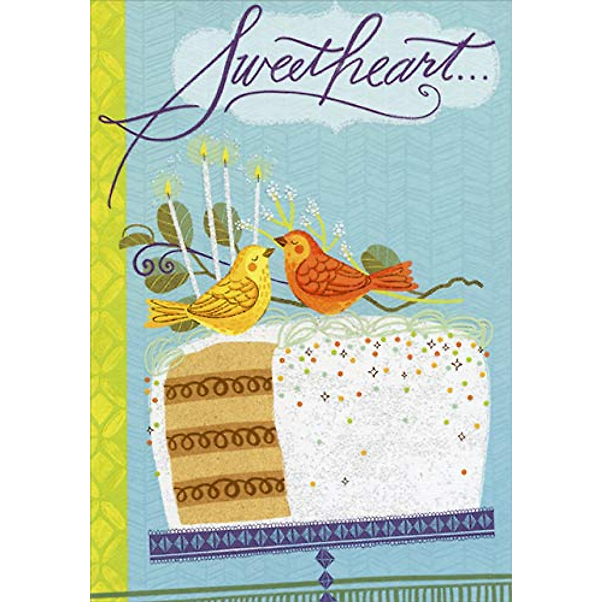 Designer Greetings Two Birds on Cake Sweetheart Birthday Card