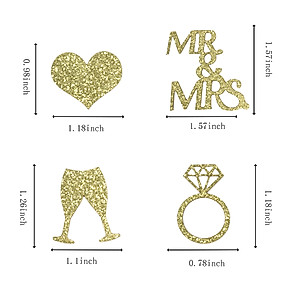 Blopee Wedding Confetti, Engagement Confetti for Bridal Shower Decorations, Wedding Shower Decorations, Engagement Party Decorations, 200 pcs Table Confetti