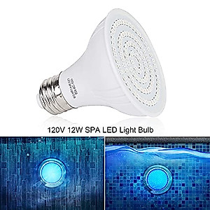 XIUBE 120V LED RGB SPA Light 12W Color Bulb for Hot Tub/Inground SPA/Underwater Swimming Pool PAR20 E26 Base Replace up to 100W-300W Pentair & Hayward Fixtures Remote Switch Control