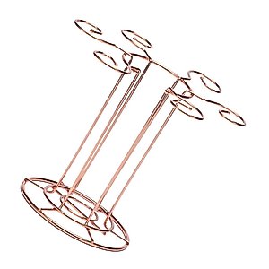 DOITOOL Metal Shelf Brackets Wine Glass Rack Countertop Wine Glass Holder Freestanding Stemware Storage Rack Wine Glass Stand Air Drying Tree Display Hanger for Home Bar Rose Gold Shelf Holders