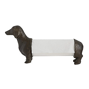 Creative Co-Op Dachshund Dog Paper Towel Holder Entertaining Tools, Bronze