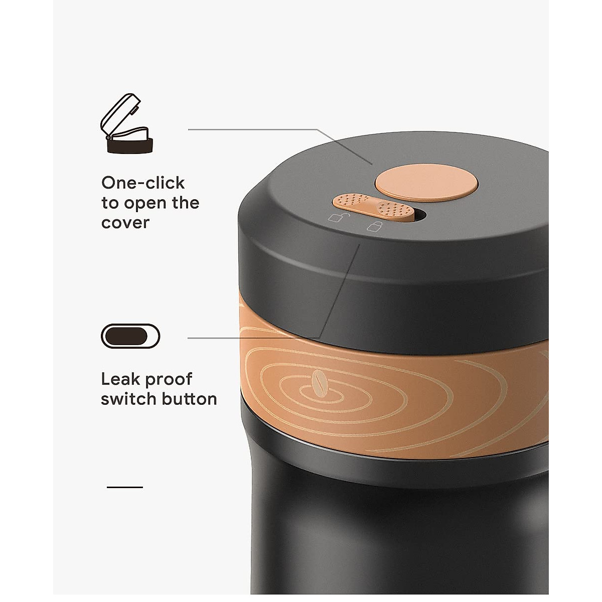 BENFUCHEN Portable French Press Coffee Maker Car-Go Vacuum Insulated Travel Bottle Mug, Hot/Cold Brew Coffee Press With Four-Layer Unique Filter Mesh Stainless Steel Tea Press Single Serve