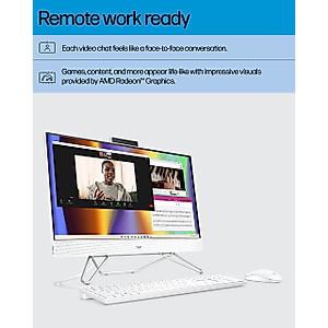 HP All-in-One Bundle PC, AMD Ryzen Processor, Radeon Graphics, 8 GB RAM, 512 GB SSD, FHD IPS Touchscreen Display, Windows 11 Home OS, Dual Computer Speakers, Wi-Fi & Bluetooth (24-cb1140, 2022)