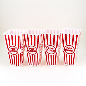 Tytroy 8 Piece Plastic Reusable Movie Theater Style Popcorn Containers Set Holiday Gift Christmas