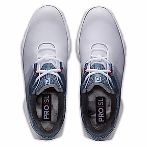 FootJoy Men's Pro|sl Sport Golf Shoe, White/Blue Fog, 10