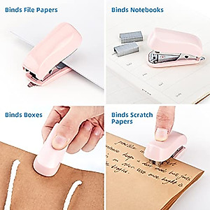 EZWORK Stapler, 20-50 Sheets Capacity with Staples and Staple Remover Set, Desk Stapler Office Staplers (Pink, 20 Sheet)