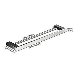 Towel Racks, Towel Rail for Bathroomwall Mounted Sus Double Towel Bars,Bathroom Towel Hanger,Bathroom Accessories Hand Towel Holder/Chrome/a (Black a)