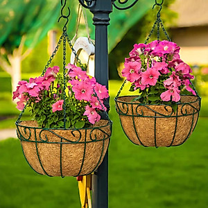 LCHUANG Coco Liners for Planters - 4 Pack 14 Inch Round Hanging Basket Liners, 100% Natural Coconut Fiber Replacement Liners for Hanging Baskets Planters Flowers, Plants, Vegetables (14'' Pack of 4)