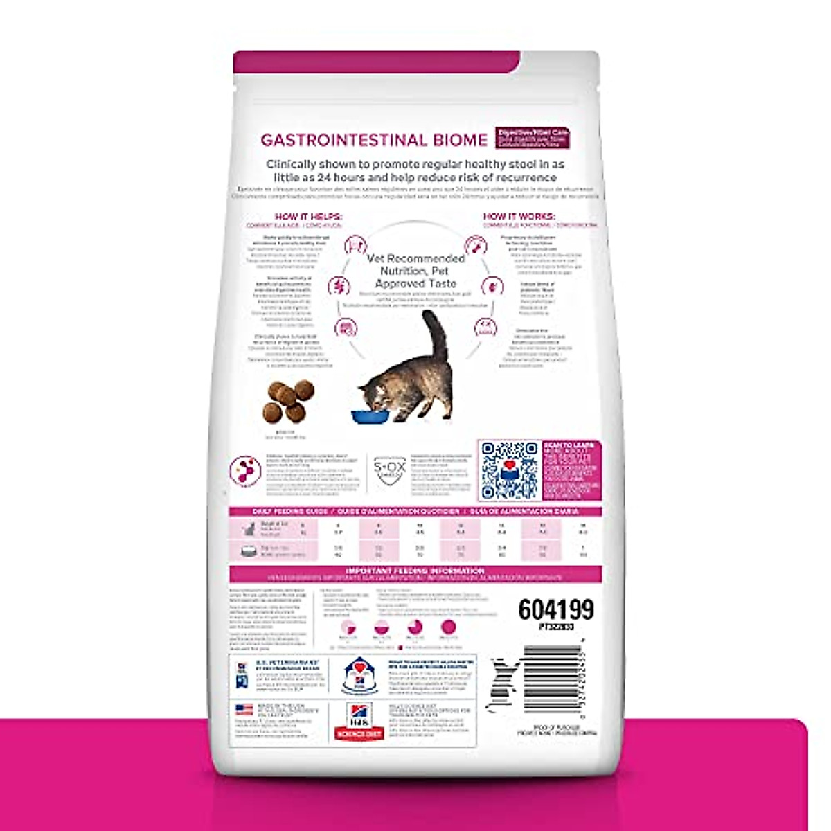 Hill's Prescription Diet Gastrointestinal Biome Digestive/Fiber Care with Chicken Dry Cat Food, Veterinary Diet, 4 lb. Bag