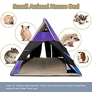 Y-DSIWX Guinea Pig Hideout House Bed, Beach Night Coconut Tree Rabbit Cave, Squirrel Chinchilla Hamster Hedgehog Nest Cage