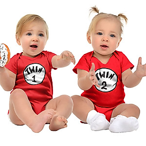 Nursery Decals and More Gender Neutral Baby Bodysuits, Includes 2 Bodysuits, 0-3 Month Twin 1 Twin 2