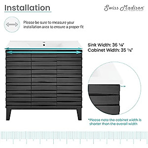 Swiss Madison Well Made Forever Cascade Bathroom Black Bath Vanity