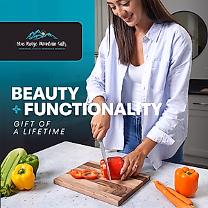 Blue Ridge Mountain Gifts Personalized Wood Cutting Board - Laser Engraved Custom Chopping Boards - Elegant Gift for Wedding, Anniversary, Housewarming, Couples - Unique Present - Durable Kitchen Tool