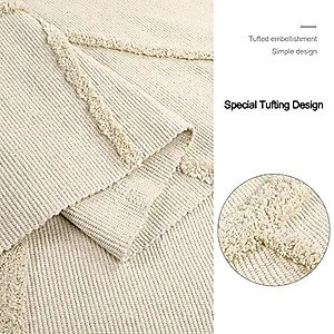 OJIA Boho Bathroom Rug 2' X 3', Tufted Sun Rug Small Rugs with Tassels Farmhouse Cotton Woven Washable Accent Throw Rug Tribal Area Rugs for Entryway Bedroom Laundry Living Room Kitchen