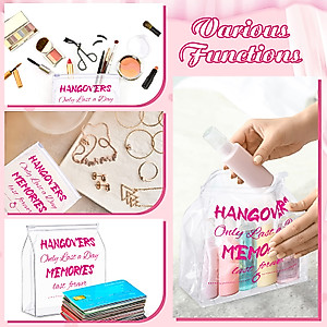20 Pack Bachelorette Makeup Bags Hangover Recovery Kit Bags in Bulk Clear Plastic Pouch Small PVC Transparent Cosmetic Organizer Bag with Zipper for Bachelorette Bride Wedding Party Favors Travel