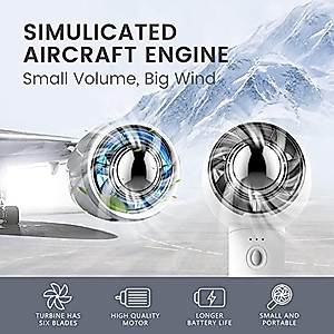 LUCHEN Handheld Fan Personal Mini Fan Portable USB Rechargeable Adjustable Desk Table Fan for Kids Girls Women Men Home Office Indoor Office Outdoor Travel White