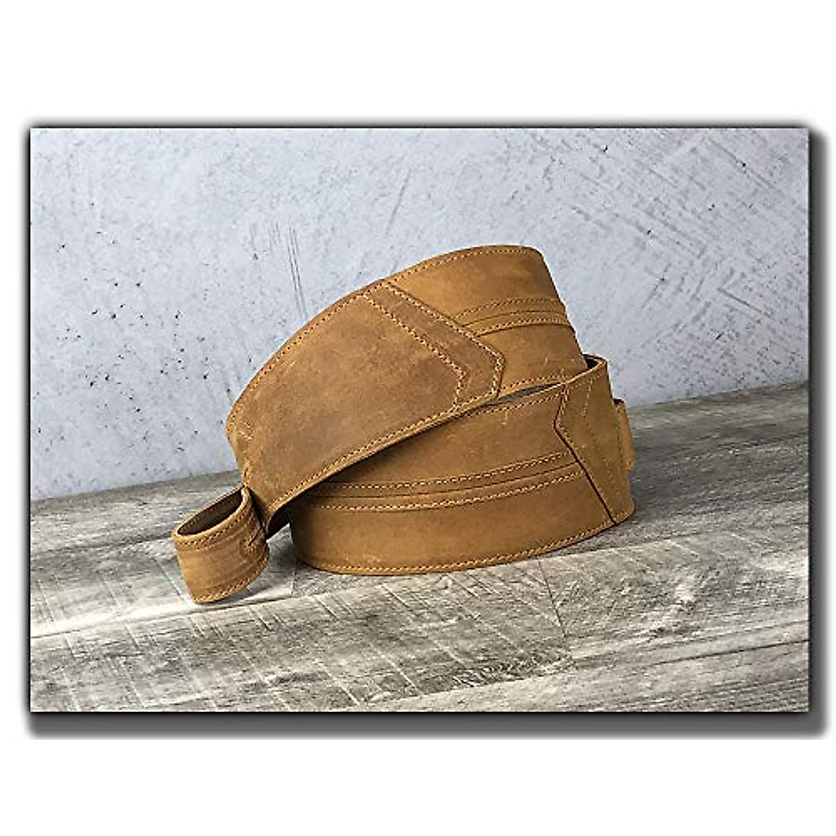 Anthology Gear The Original Straight Up Full Grain Padded Leather Guitar Strap - For Electric, Acoustic and Bass Guitars (3" Width, Tobacco)