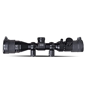 Monstrum 3-9x32 AO Rifle Scope with Illuminated Range Finder Reticle and Parallax Adjustment | Monstrum Flip Up Scope Cover Set | Bundle