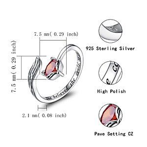 MANBU Sterling Silver Fox Jewelry for Women - Inspirational Adjustable Animal Wrap Ring Stud Earrings Graduation Jewelry Gift for Animal Lovers (Fox ring)