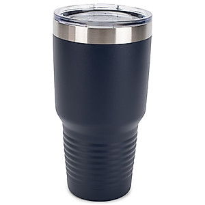 100 North, Polar Camel, United States National Parks, Navy Blue 30 Ounce, Stainless Steel, Vacuum Insulated Travel Tumbler Mug With Clear Lid, Yellowstone Adventures