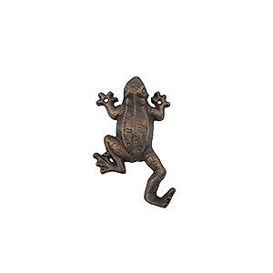 Handcrafted Nautical Decor Rustic Copper Cast Iron Frog Hook 6"
