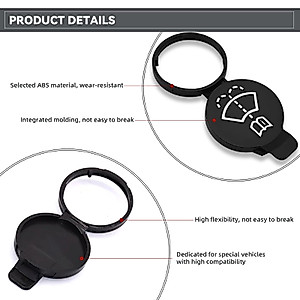 Windshield Wiper Washer Fluid Reservoir Tank Bottle Cap Replacement Parts OEM # 12767700 13227300 19172571 12788573, Compatible with GMC Chevrolet Cadillac Buick (Black)