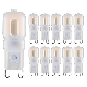 Sriomny G9 LED Bulb 2W (Equivalent to 20W Halogen lamp) T4 G9 Warm White 3000K 120V G9 Base, Crystal Chandelier, 360°Omni-Directional Lighting, Home Lighting Non-dimming 200 lumens 10-Pack